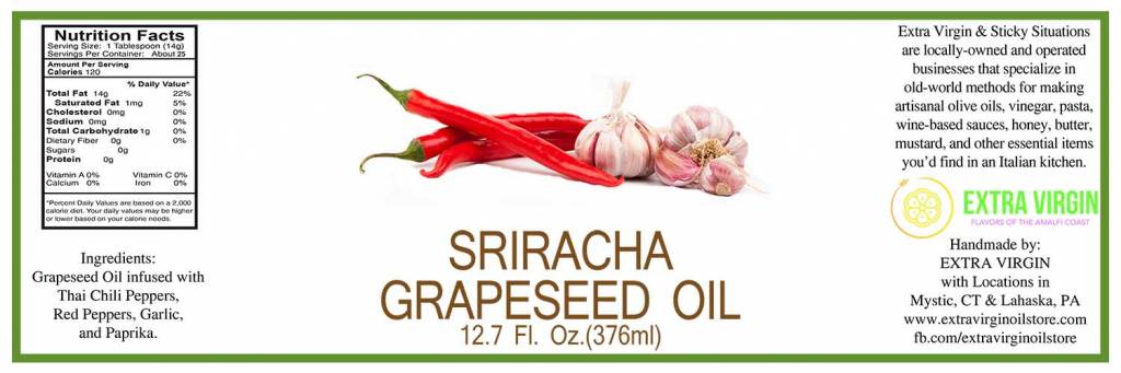 Sriracha Grapeseed Oil - Extra Virgin Oil & Sticky Situations